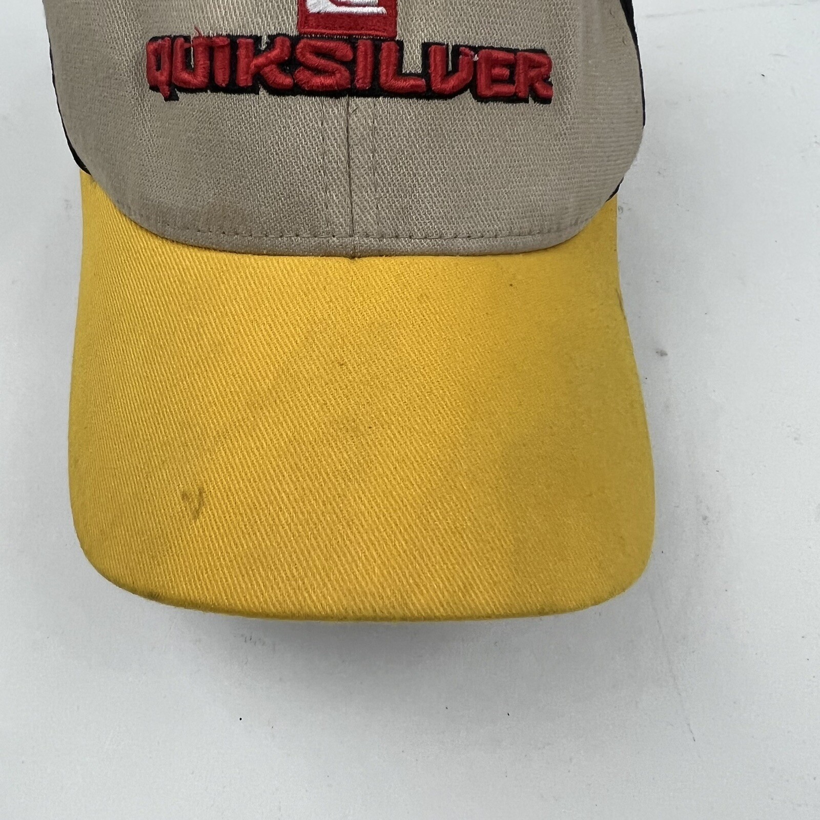 Quicksilver Hat Cap Flexfit Black Yellow One Size Adult 90's USA ...