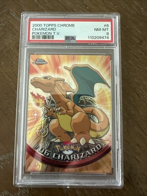 Topps 2000 Chrome Pokemon T.V. Charizard Holo Card #6 Mint PSA 8 | eBay