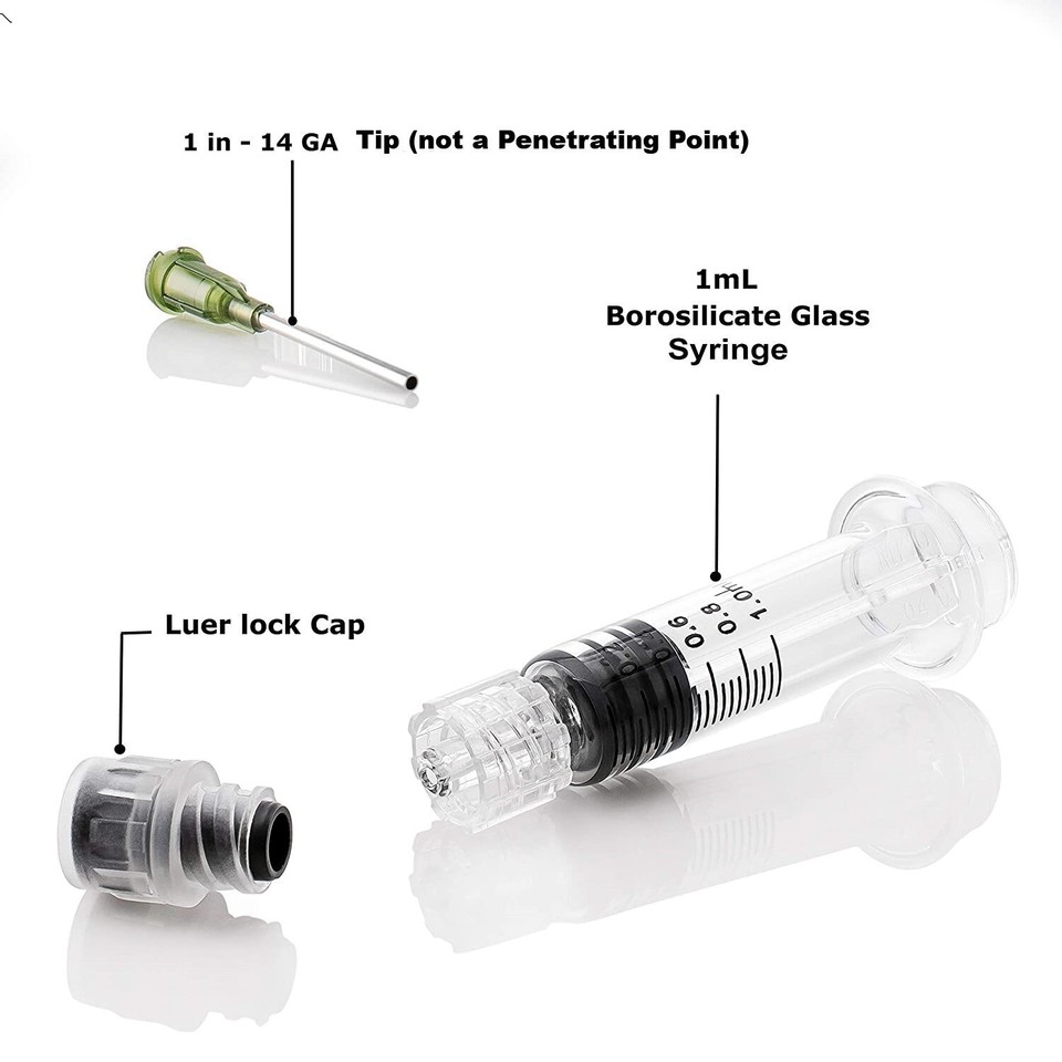 2PK 2 Kopperko Borosilicate 1ml Syringe Heat Resistant Luer Lock ...