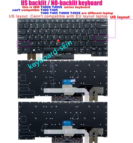 New US keyboard For lenovo IBM Thinkpad T490s T495s (isn't for T490 ...