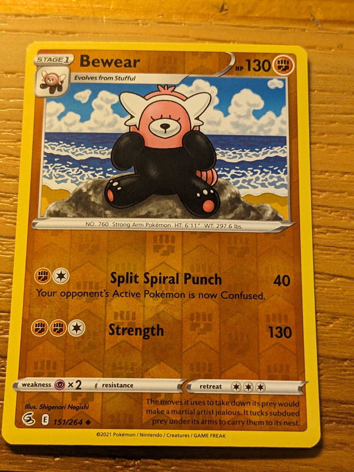 Bewear 151/264 - 2021 Pokémon TCG - Fusion Strike Reverse Holo NM/M | eBay