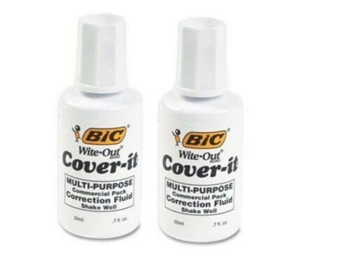 🔥BEST PRICE🔥 2 BIC Cover it White Out Correction Fluid liquid paper ...