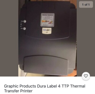 Graphic Products Dura Label 4 TTP Thermal Transfer Printer | eBay