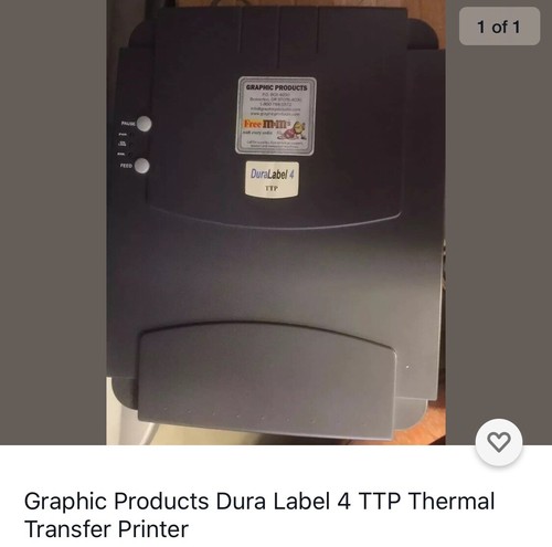 Graphic Products Dura Label 4 TTP Thermal Transfer Printer | eBay