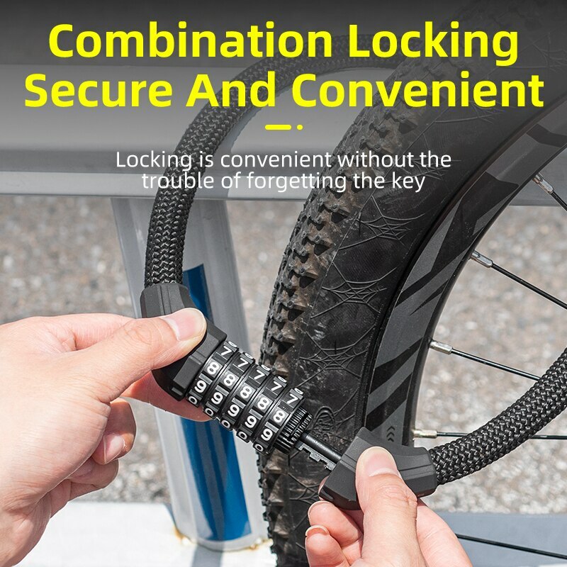 ROCKBROS Password Bicycle Lock Anti-theft Safety Cycling Motorcycle ...