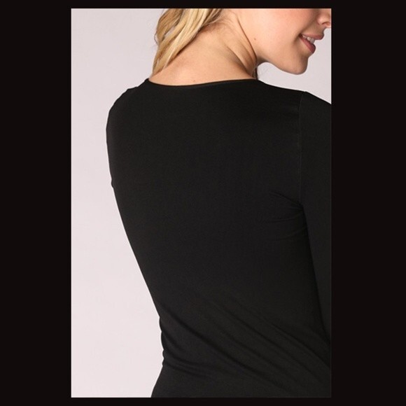 New Black High Quality Thick Long Sleeve Crew Neck Top One Size | eBay
