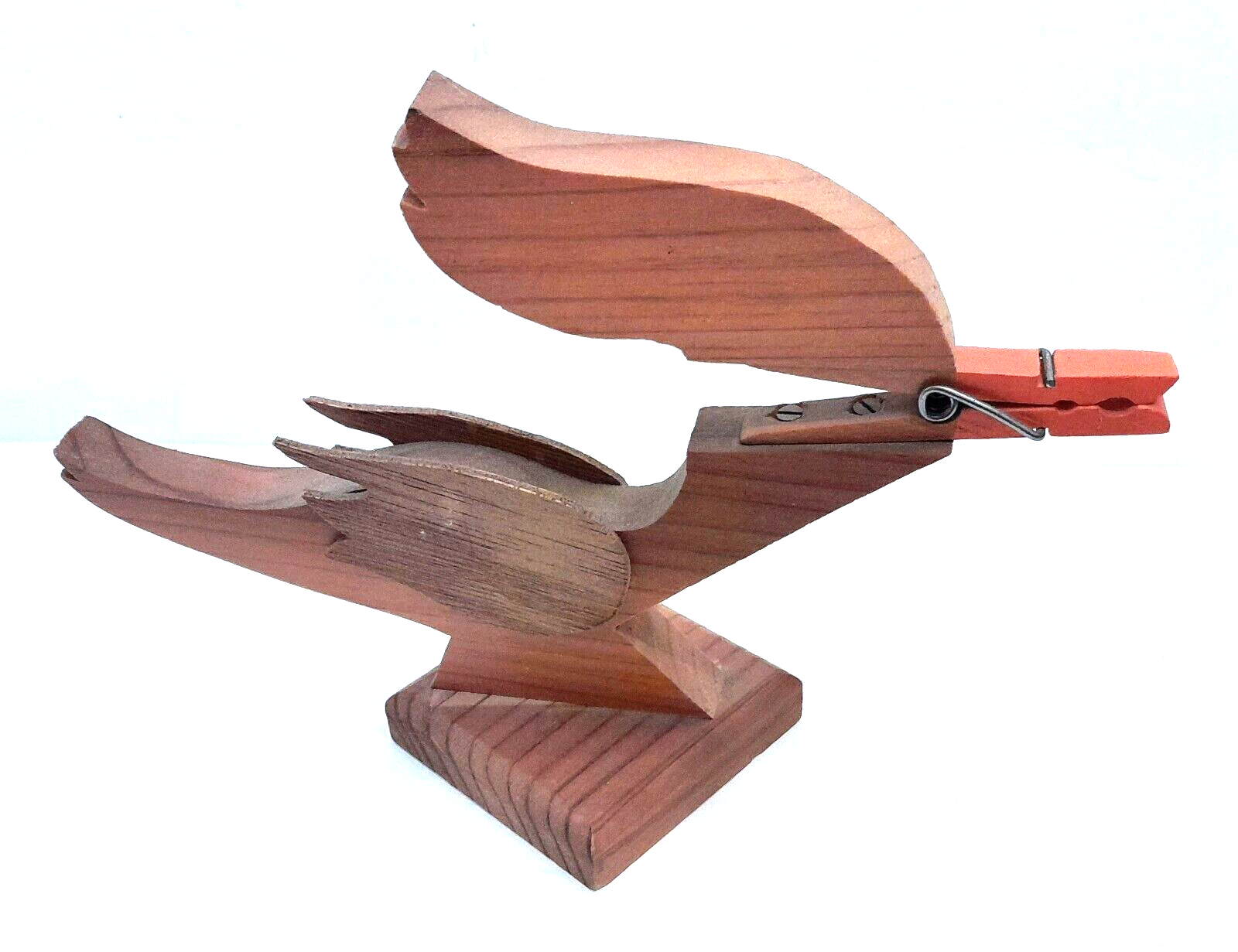 Vintage Wooden Roadrunner Clothespin Letter/Recipe Holder Folk Art ...