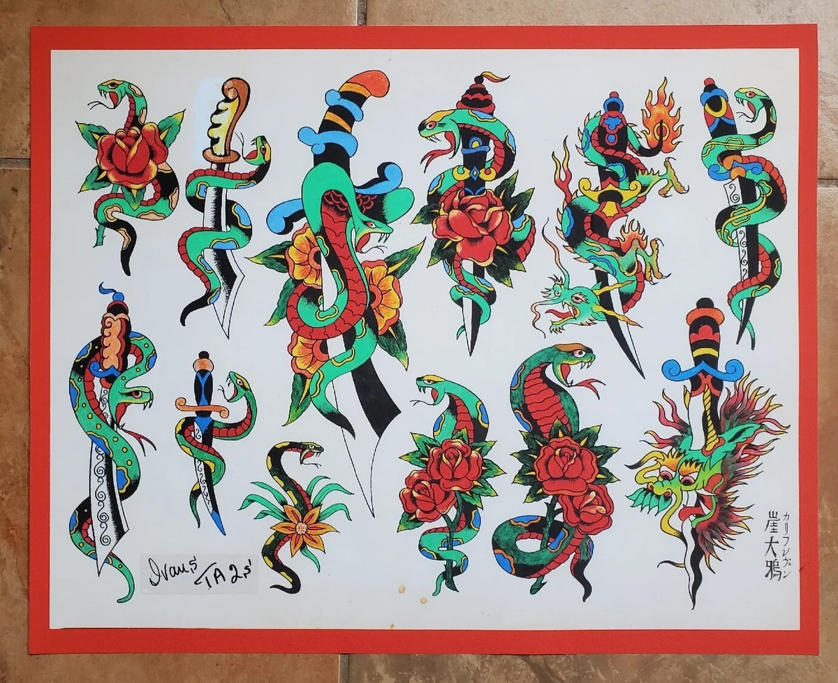 American Traditional Snake Flash