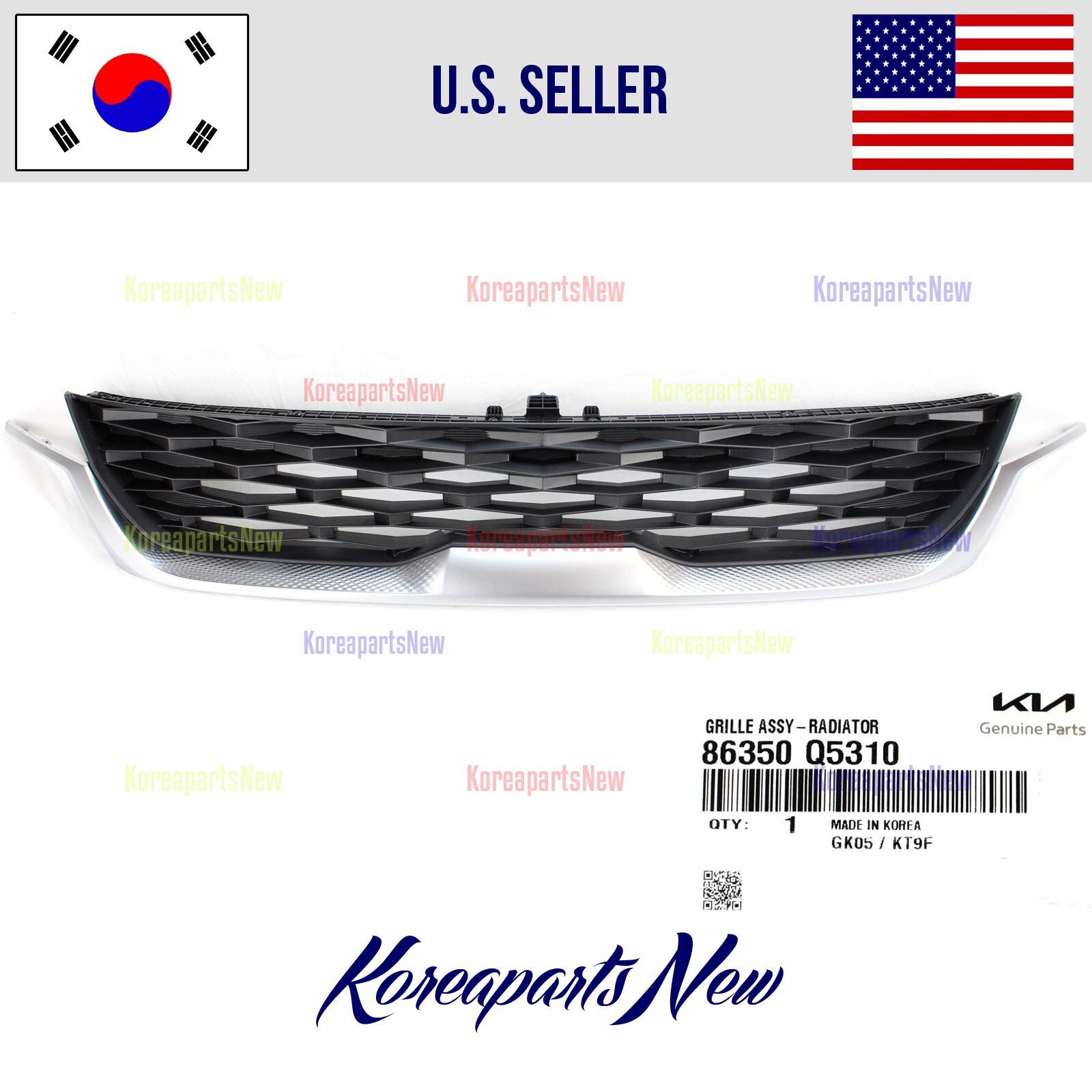 2020-2023 Kia Seltos LX EX SX Front Bumper Upper Grille | 86350Q5310 ...