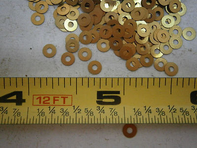 Miniature Flat Washer .059/.064 x .151/.156 x .0055/.0065 Brass Lot of ...