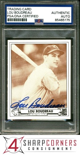 1983 TCMA 1942 PLAY BALL TRADING CARD #10 LOU BOUDREAU PSA AUTHENTIC ...