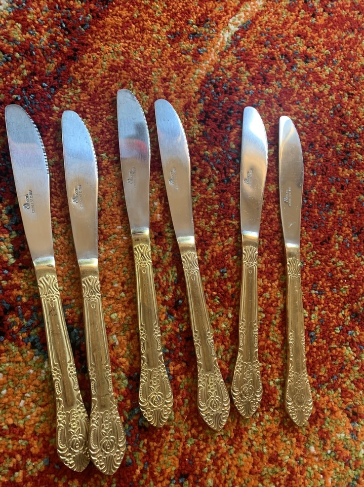 Gibson Gold Plated Stainless Steel Flatware Silverware *Mix Lot 22 pcs Used | eBay