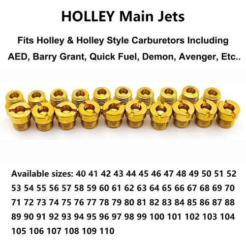 20 PACK Holley Carb Carburetor GAS MAIN JETS KIT 40-110 1/4-32 YOU PICK ...