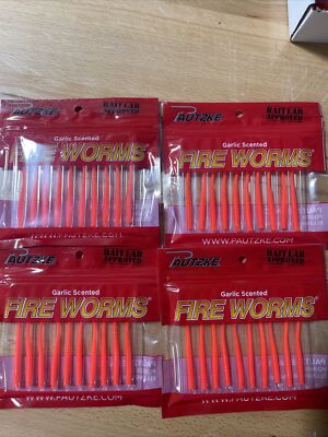 4 Packs Pautzke Fire Worms Red Salmon Steelhead Trout NEW FOR 2022 | eBay