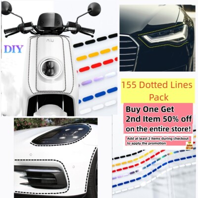 Custom Dotted Lines Decals For Auto Car Motorcycle DIY Decor Reflective ...
