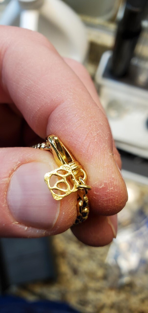 David Yurman men/women 18k Yellow Gold Necklace + Pen… - Gem