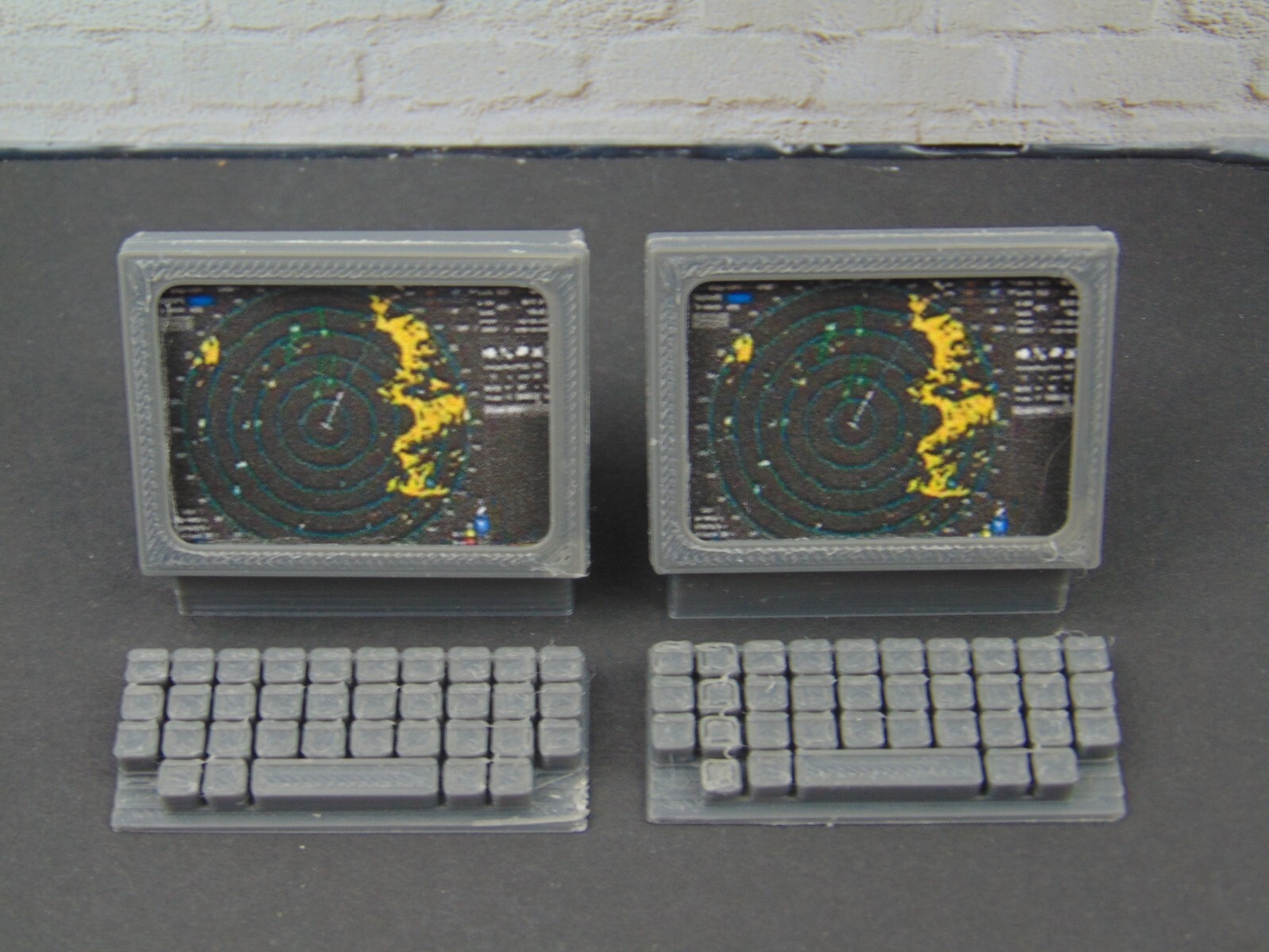 Custom 1:12 Scale Control Room Mission 4pc Radar Monitor TYPE2 Diorama ...