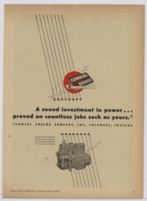 1946 Cummins Dependable Diesel Engines Ad: A Sound Investment in POWER ...