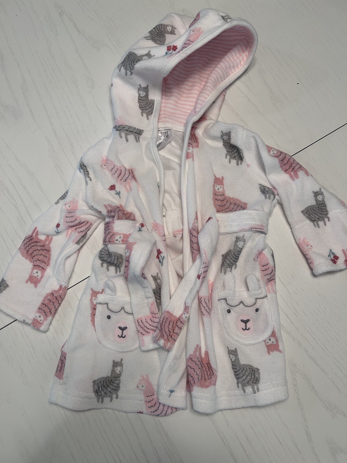 Baby Girls' Llama Bath Robe Just One You Made By Carter’s Pink - Size 0 ...