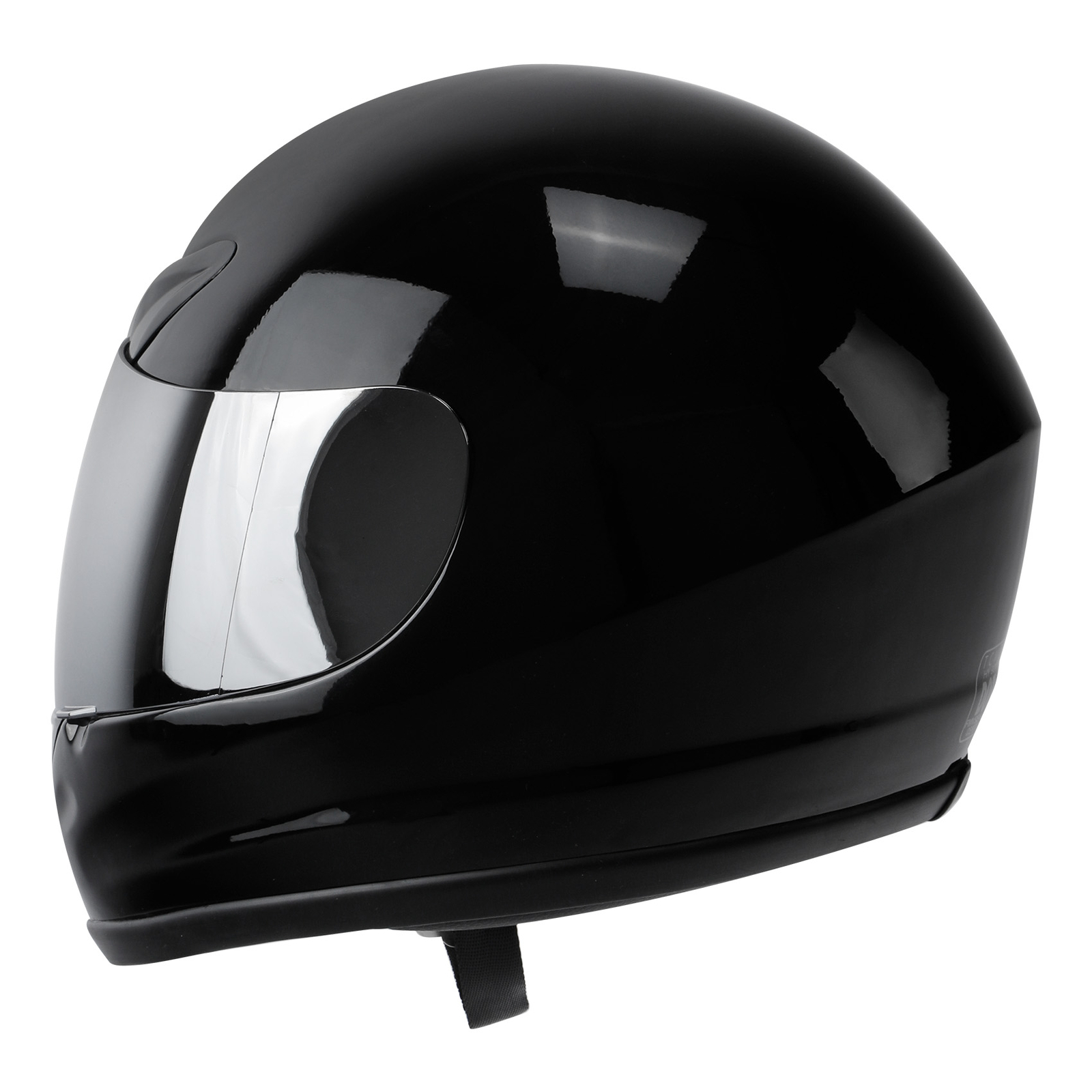 Motorcycle Mirror Shield Gloss Black FullFace DOT Adult Helmet Size S/M ...