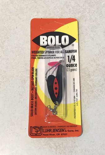 Luhr Jensen Les Davis BOLO Spinner BLACK NICKEL FLO RED Weighted 1/4oz ...