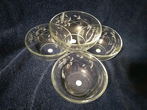 Princess House Heritage Soup Salad Cereal Bowls Set Of 4 Etched Design ...
