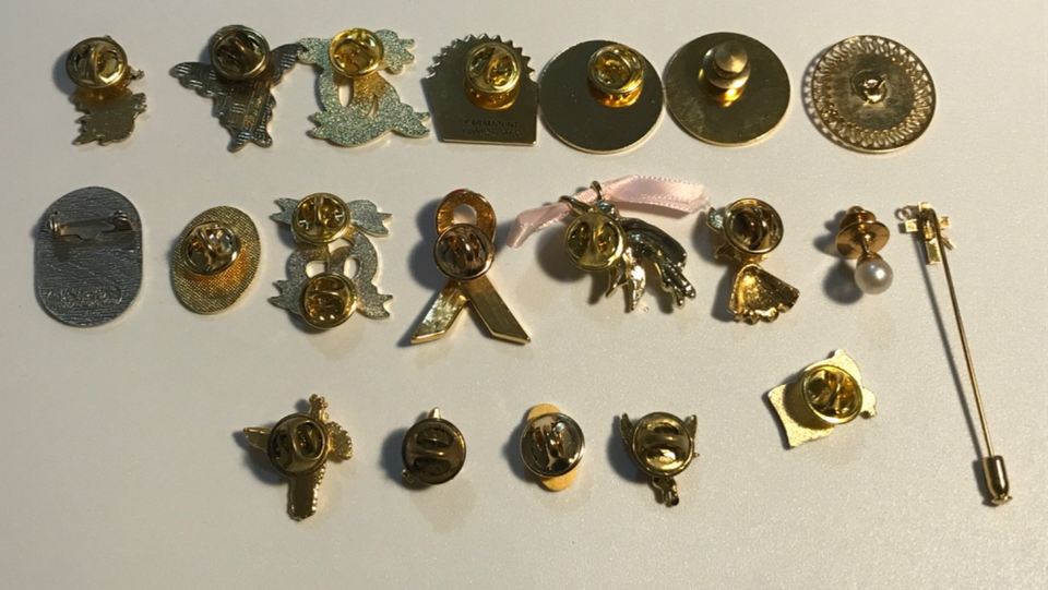 Lot Of Vintage Gold Tone Lapel Pins 20 Pieces Some Signed See All ...
