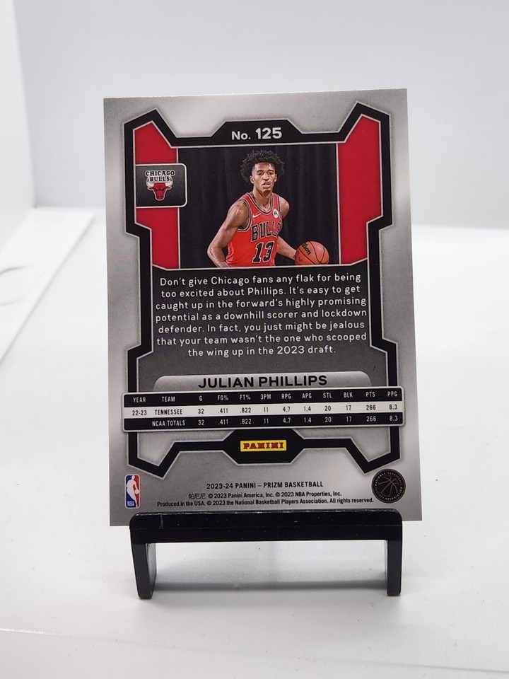 2023-24 Panini Prizm Julian Phillips Rookie RC Chicago Bulls #125 | eBay