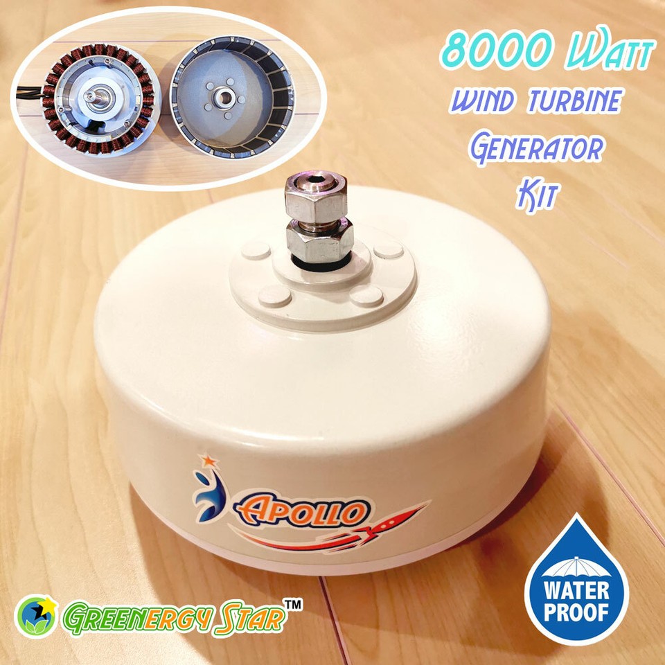 Apollo True Power 5000W 8000W AC 12V/24V PMA Wind Turbine Generator ...