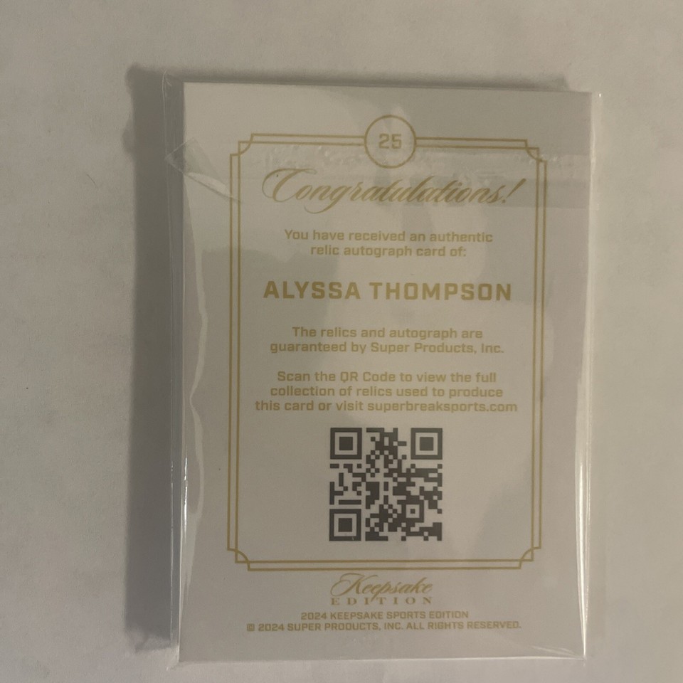 Alyssa Thompson 2024 Keepsake Multi Sport Edition Gem Patch Autograph ...