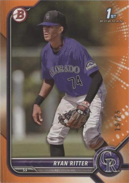 2022 Bowman Draft - Orange #BD-136 Ryan Ritter /25 (RC) for sale online ...