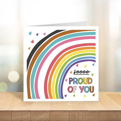 Soooo Proud Of You Square Card - Pride LGBTQ Rainbow Occasion Kraft ...