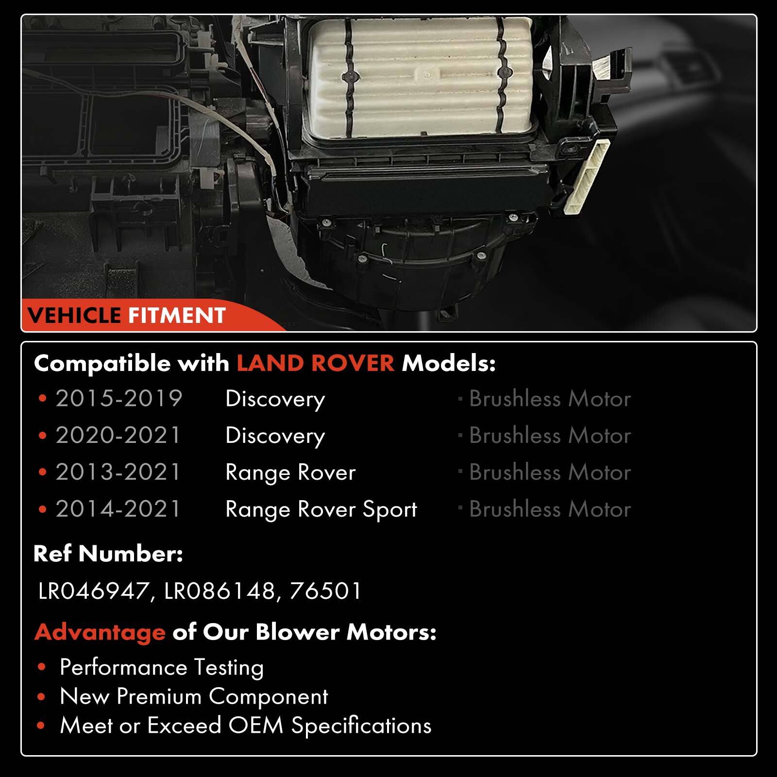 HVAC Brushless Blower Motor w/ Wheel for Land Rover Range Rover Sport ...
