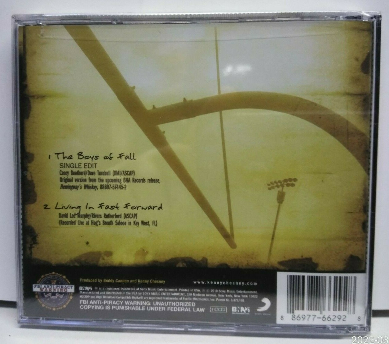 The Boys of Fall [Single] by Kenny Chesney (CD, Aug-2010, BNA) for sale ...
