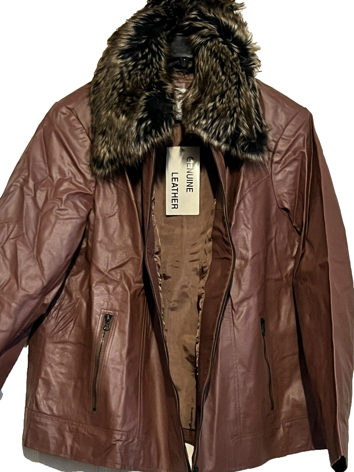 Women's Outerwear Church Fur Winter Fall Genuine leather jacket coat ...