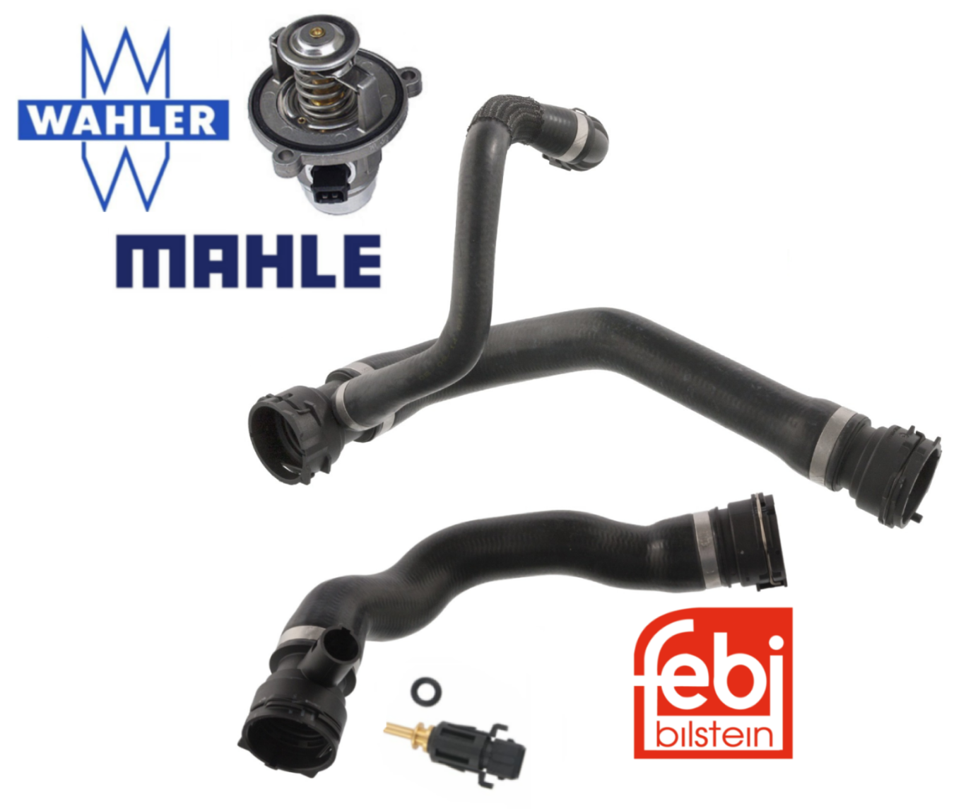 OEM Thermostat Upper Lower Radiator Hose Sensor Kit 4pcs for BMW X5 V8 ...