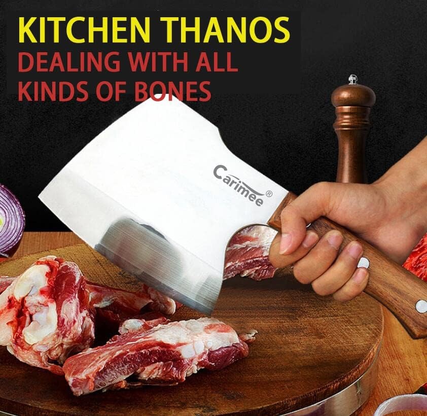 Meat Cleaver Butcher Knife Heavy Duty Bone Chopper Axe for Kitchen 6 ...