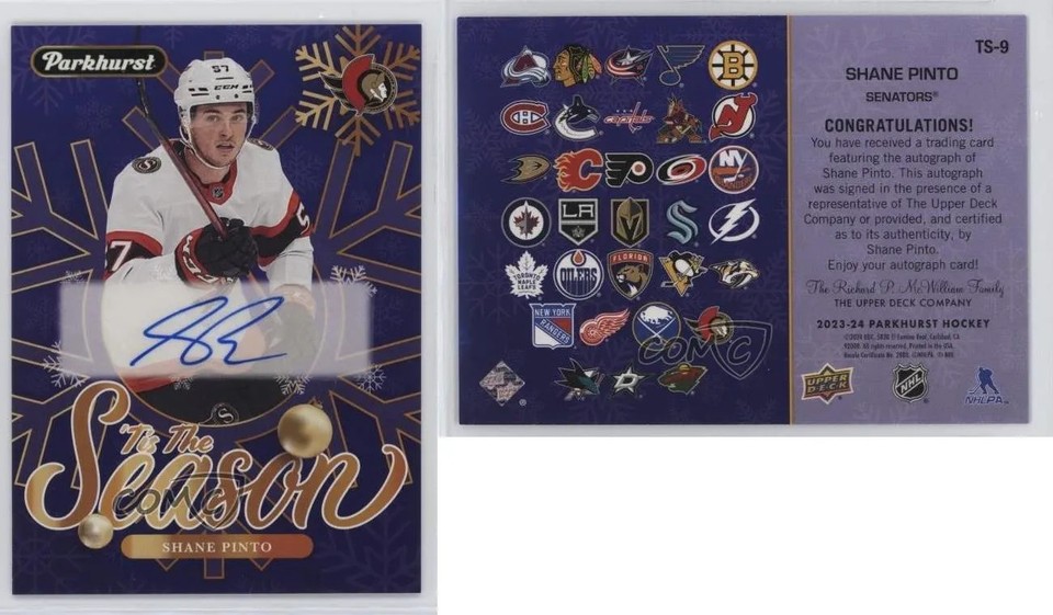 2023-24 Upper Deck Parkhurst Tis the Season - Auto Achievement Shane ...