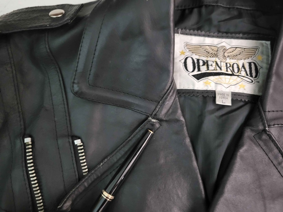 VTG Wilsons Open Road Studded Black Leather Motorcycle Moto Biker ...