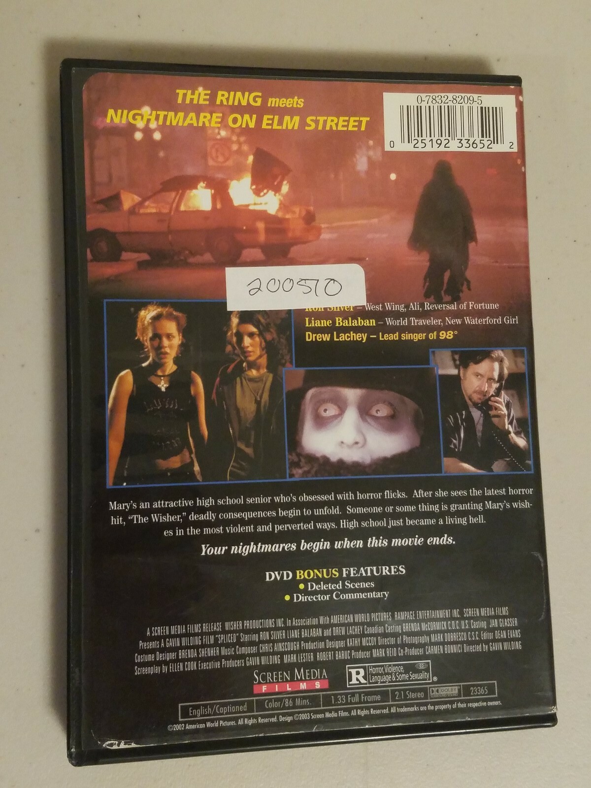 Spliced (DVD, 2003) Ron Silver, Liane Balaban, Drew Lachey 25192336522 ...