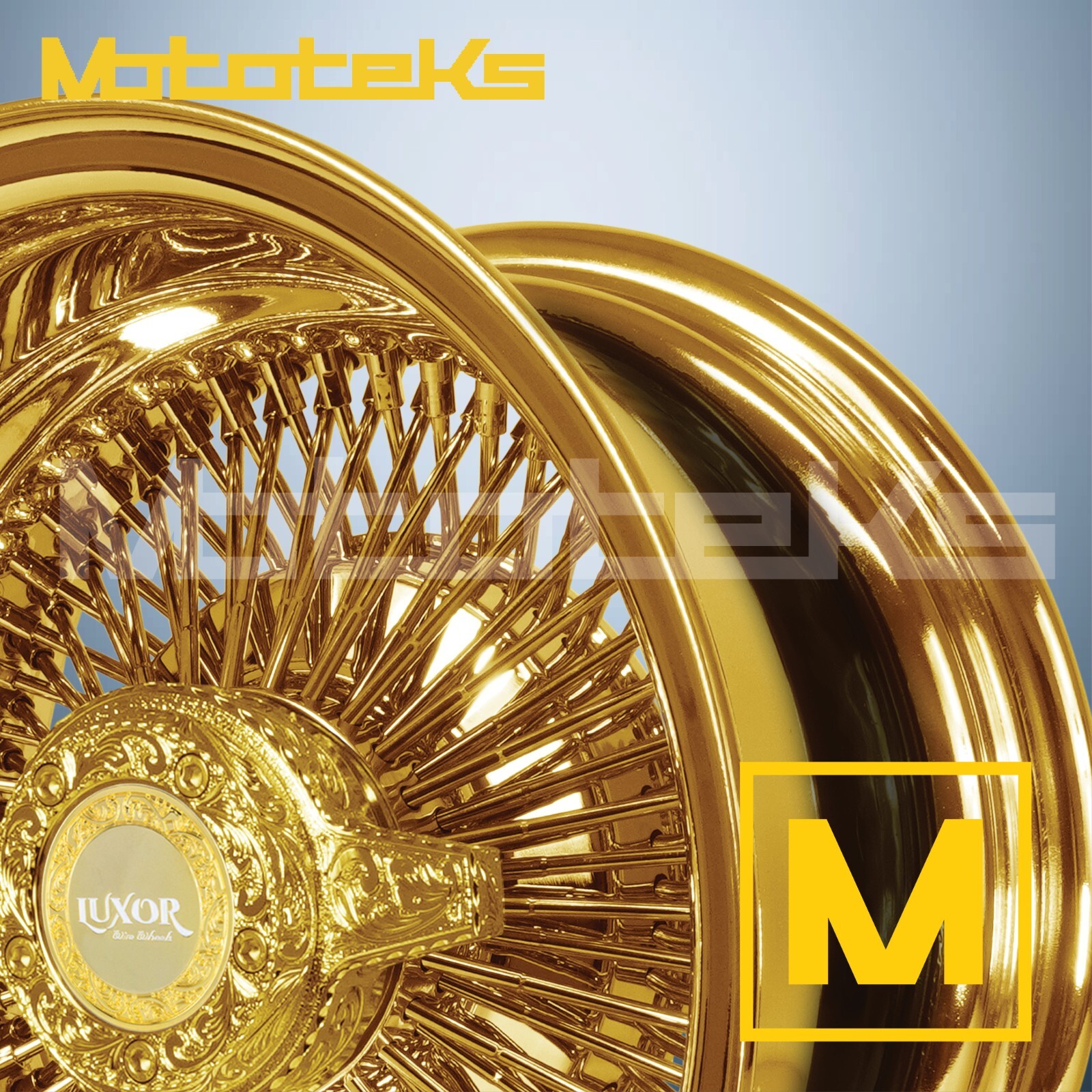 14X7 LUXOR WIRE WHEELS 100 STRAIGHT REV 24k ALL GOLD SINGLE ENGRAVED ...