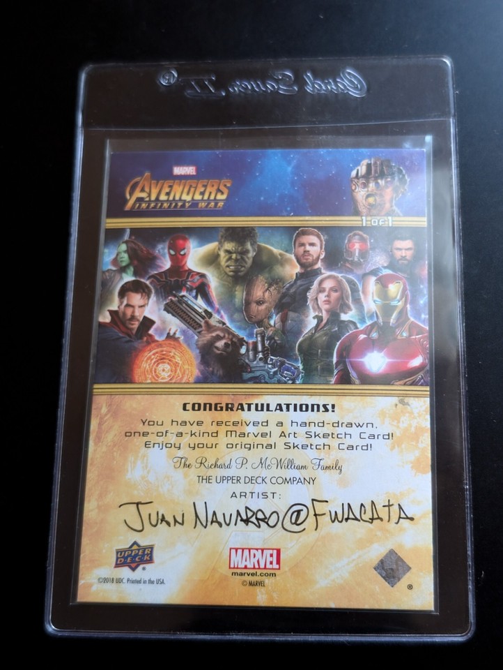 2018 Marvel Avengers Infinity War War Machine Sketch Cards 1/1 Juan ...