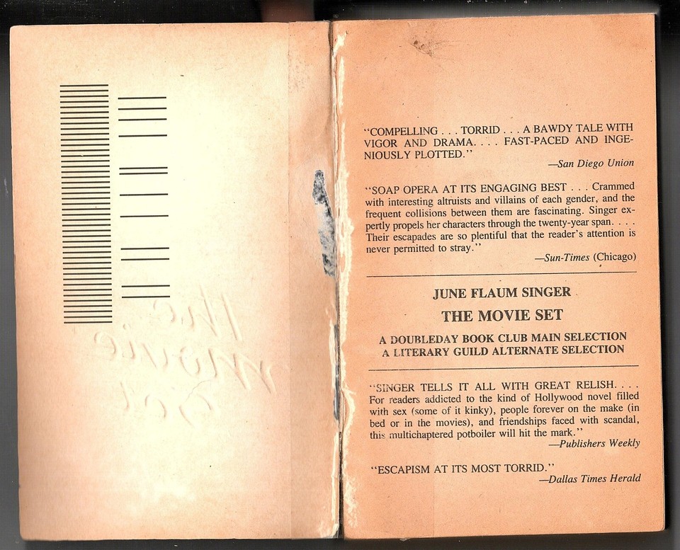 The Movie Set By JUNE FLAUM SINGER, 1984/1985, Paperback Book | eBay