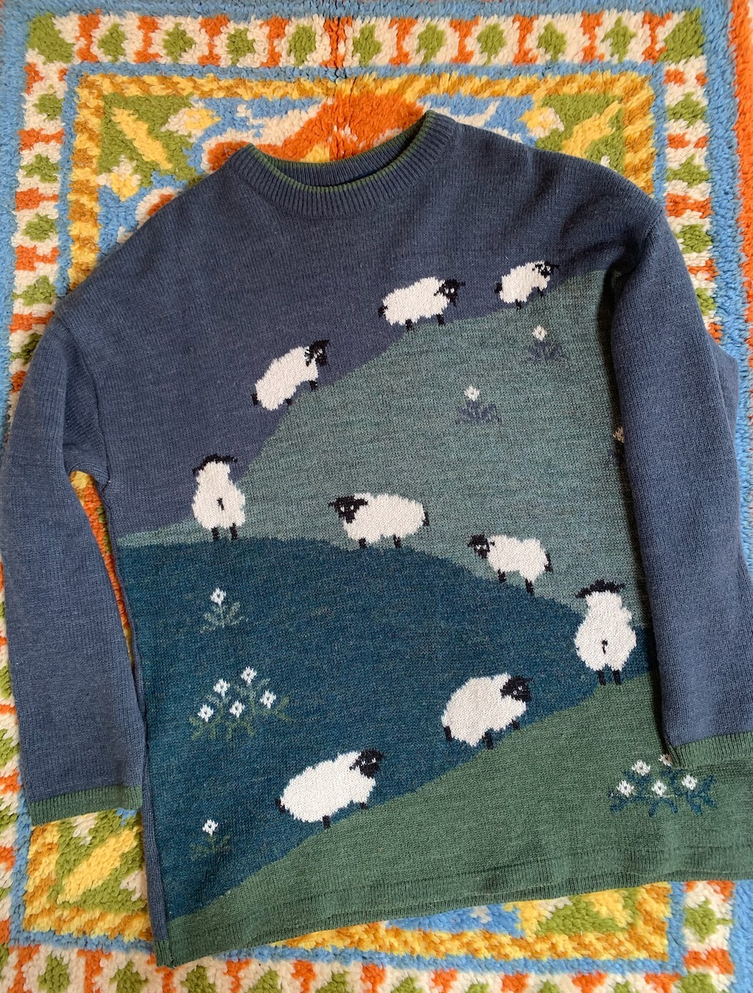 Vintage 1980s Sheep Sweater Knit Graphic Sweater Wome… - Gem