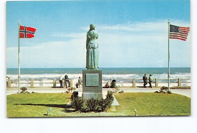 Norwegian Lady Statue Virginia Beach VA Chrome Postcard Vtg Unposted | eBay