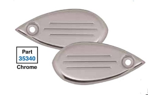 Chrome Springer Fork Rocker Covers 3 Line For Harley 45672-31 35340 ...