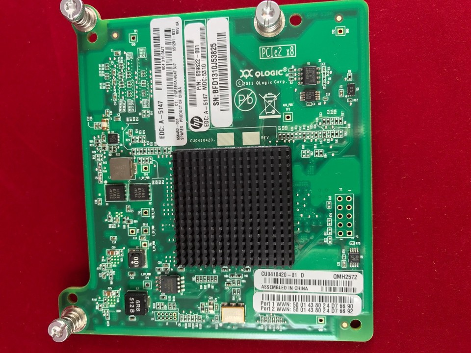 HP 8gb Fibre Channel 651281-B21 PCIE HBA Gen8 656452-001 659822-001 ...