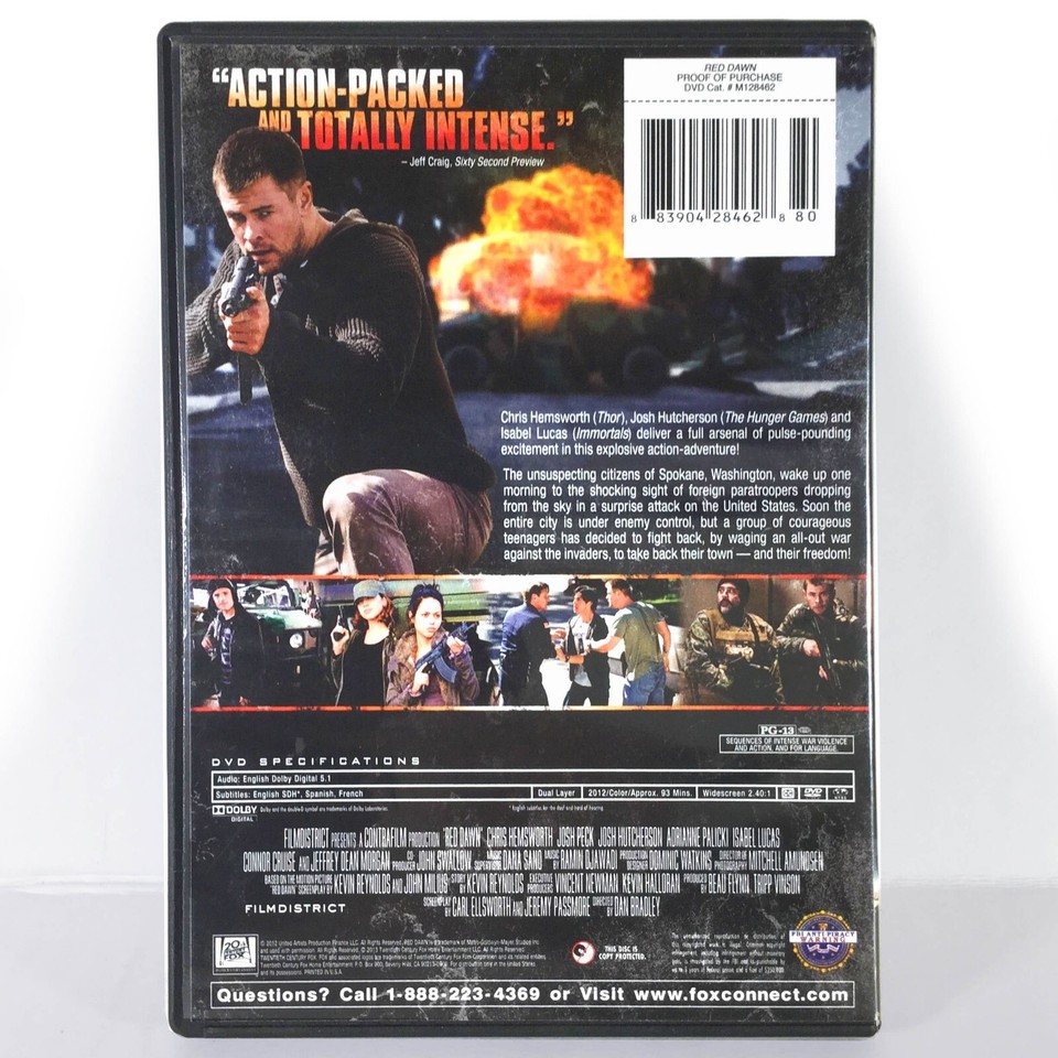 Red Dawn (DVD, 2012, Widescreen) Like New ! Chris Hemsworth Adrianne ...