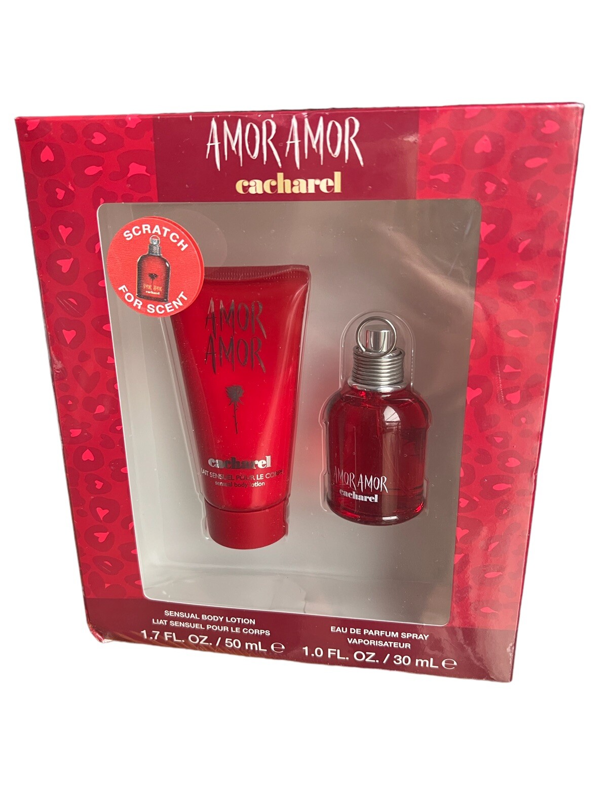 CACHAREL AMOR AMOR PERFUME GIFT SET 1 FL OZ /30 ML EDT & 50 ML BODY ...