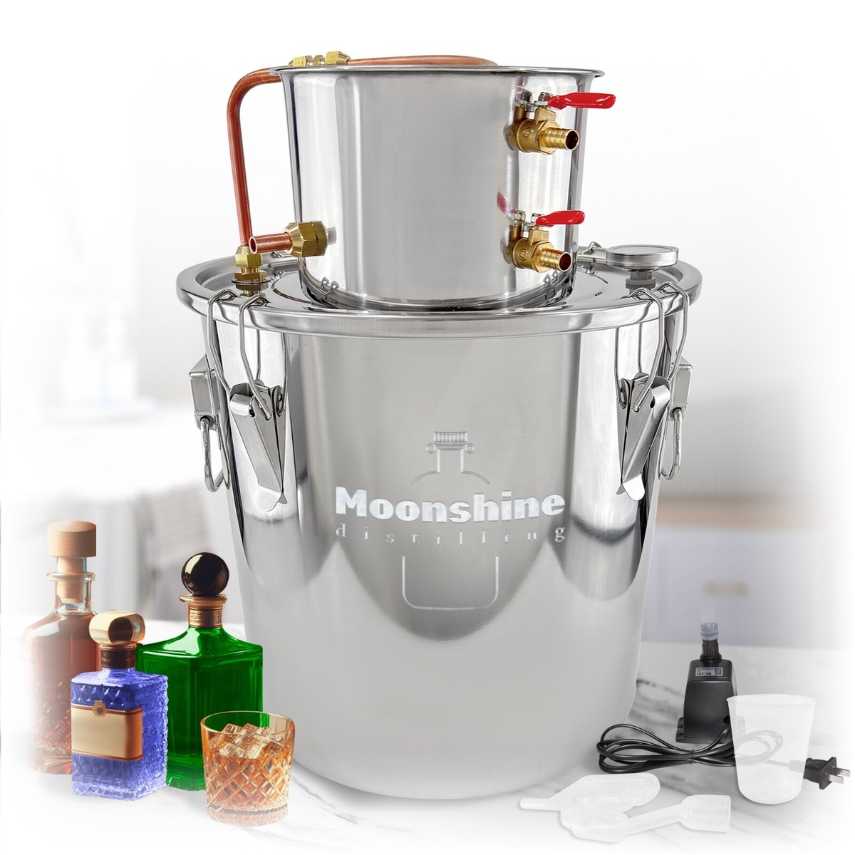 Home Distiller With Thermometer Moonshine Still Kit 5 Gallon (18L ...